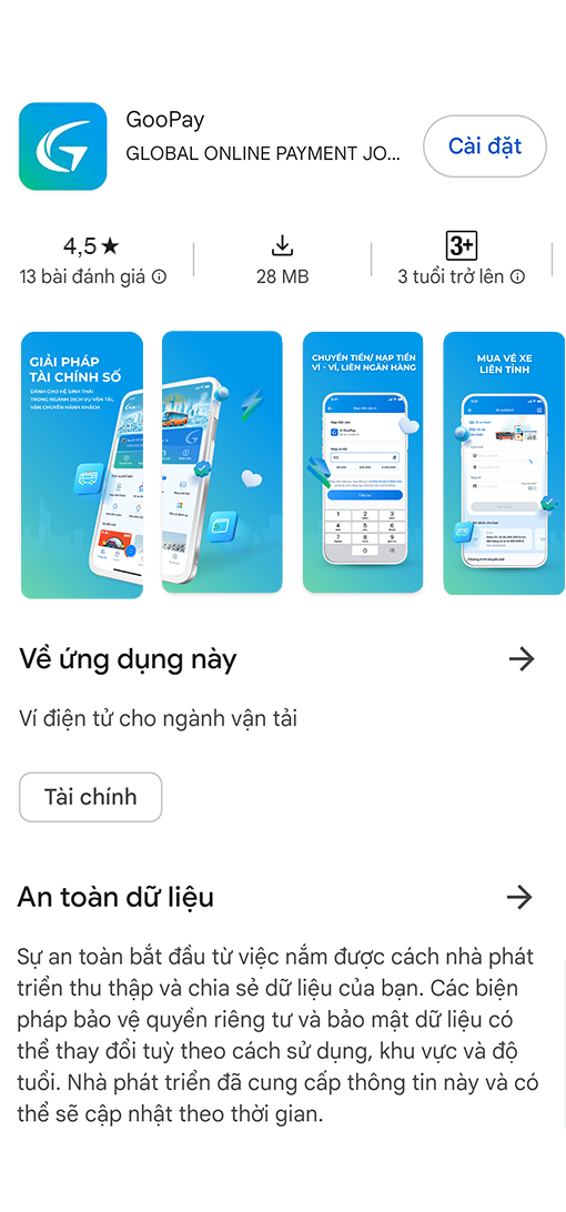 GooPay - Ví điện tử ngành vận tải